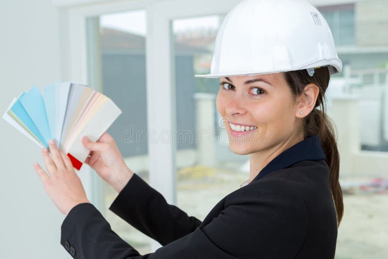 Female Designer Choosing Color Swatches Stock Photo - Image of drawing ...