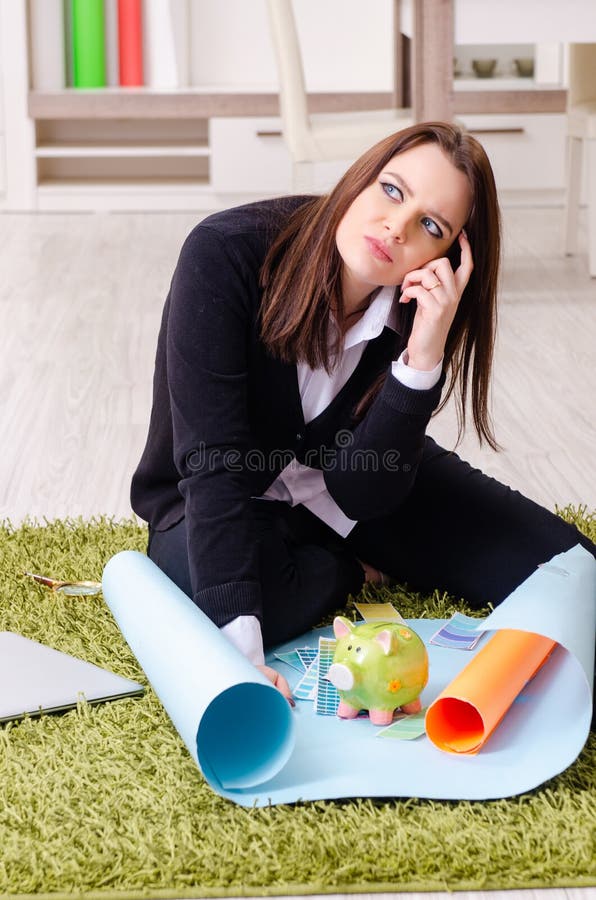 Female Designer Working in the Office Stock Photo - Image of drafter ...