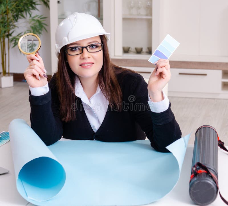 Female Designer Working in the Office Stock Photo - Image of employee ...