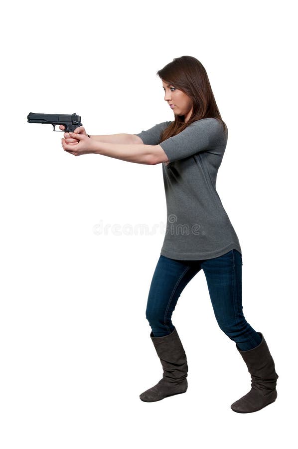 Female Detective stock photo. Image of handgun, officer - 17359338