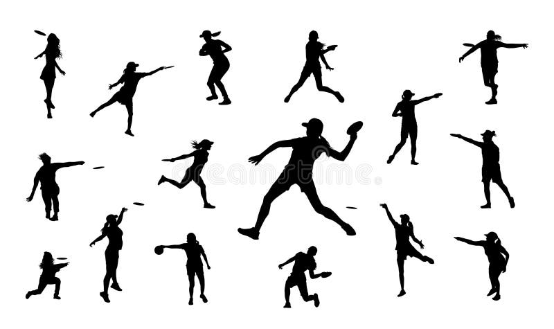 Female Disc Golf Player Silhouette Stock Vector - Illustration of black ...