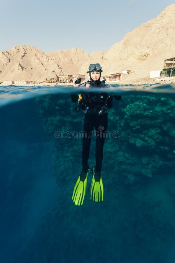Female diver stock photo. Image of sport, looking, camera - 32191268