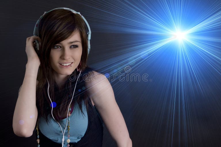 Female DJ stock photo. Image of light, goth, poster, grunge - 9148734