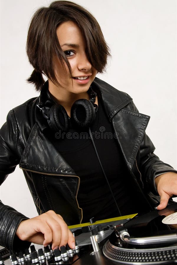 Female DJ Scratching The Record Picture. Image: 17056544