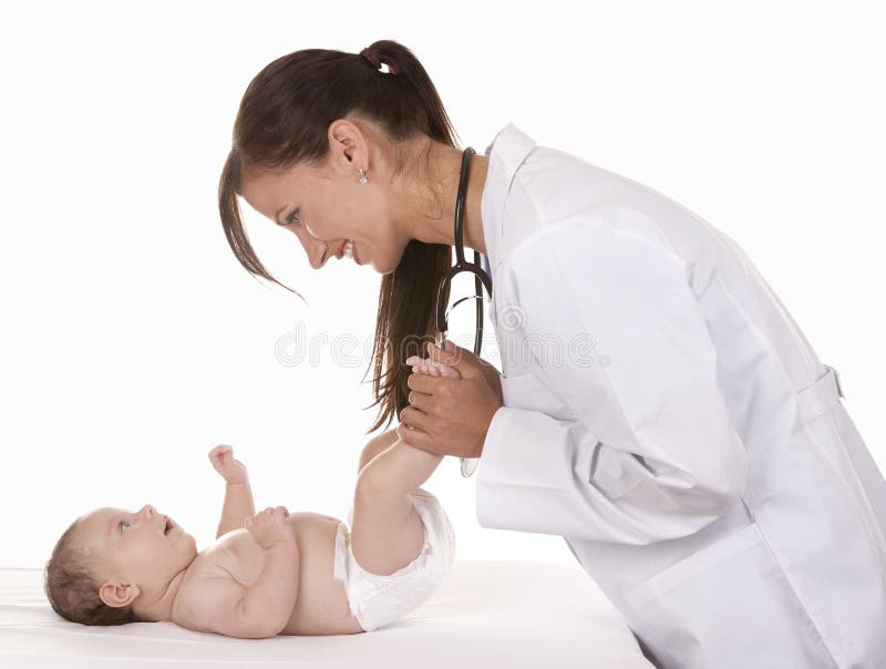 Female doctor and a baby stock photo. Image of doctor - 26067070