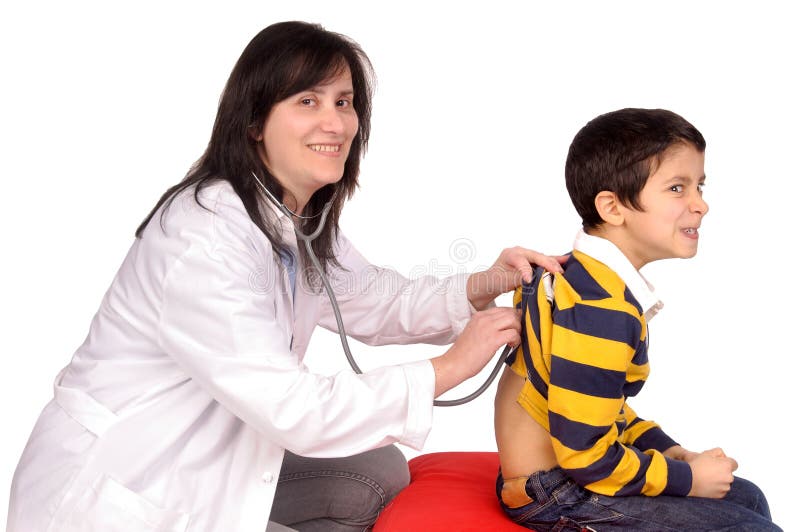 Female doctor with boy stock photo. Image of practitioner - 34823894