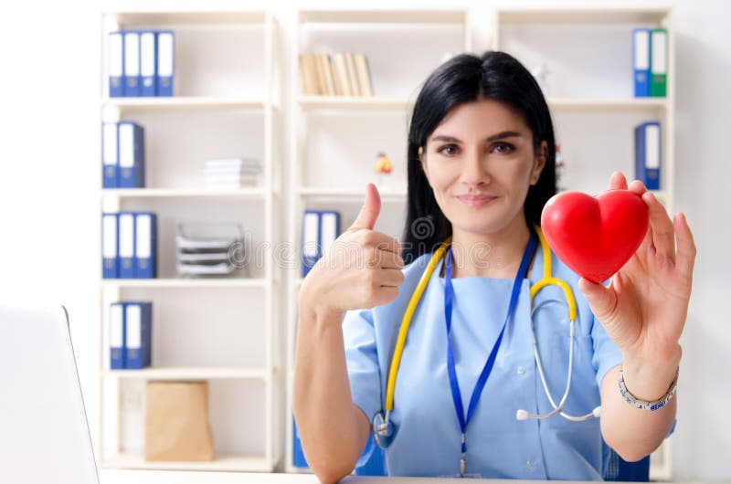 Female Doctor Cardiologist Working in the Clinic Stock Image - Image of ...