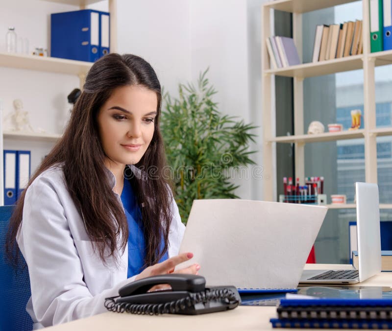 Female Doctor Cardiologist Working in the Clinic Stock Image - Image of ...