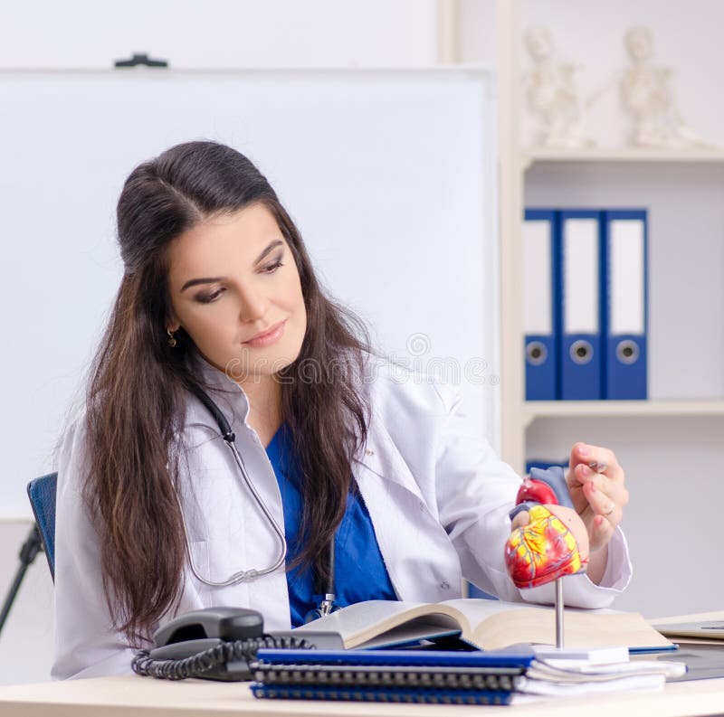 Female Doctor Cardiologist Working in the Clinic Stock Photo - Image of ...