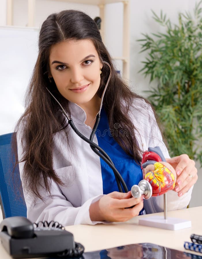 Female Doctor Cardiologist Working in the Clinic Stock Image - Image of ...