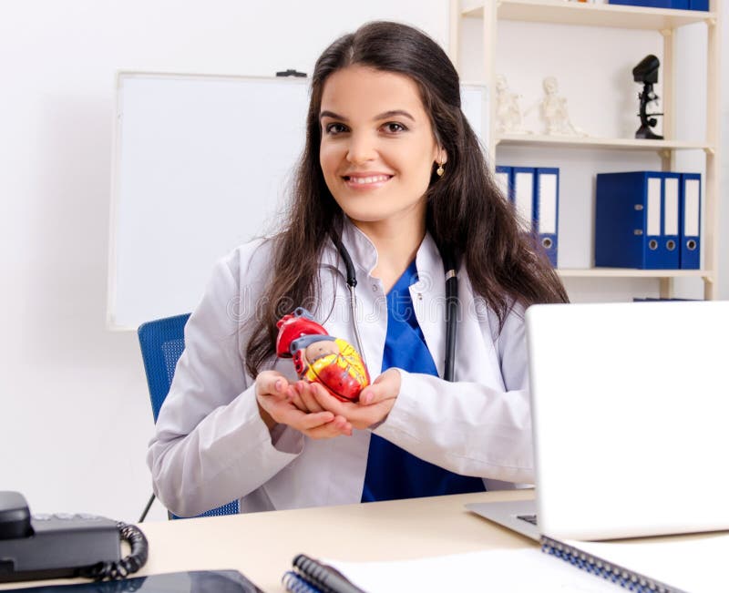 Female Doctor Cardiologist Working in the Clinic Stock Photo - Image of ...