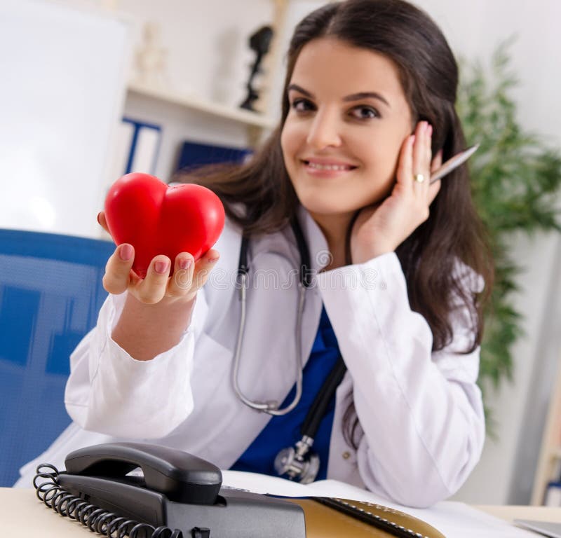 Female Doctor Cardiologist Working in the Clinic Stock Image - Image of ...