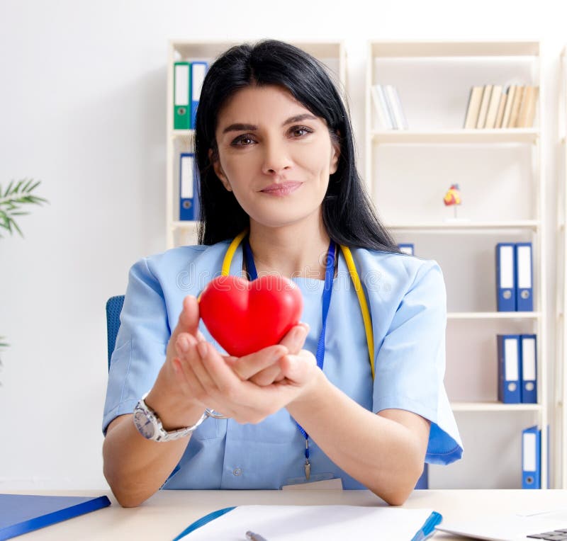 Female Doctor Cardiologist Working in the Clinic Stock Image - Image of ...