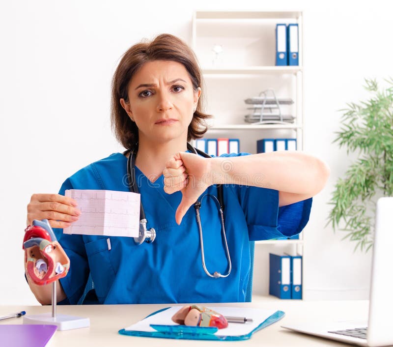 Female Doctor Cardiologist Working in the Hospital Stock Image - Image ...
