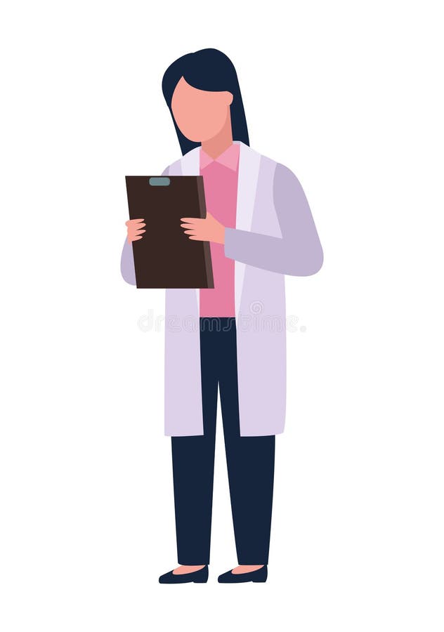 Female Doctor with Checklist Stock Vector - Illustration of design ...