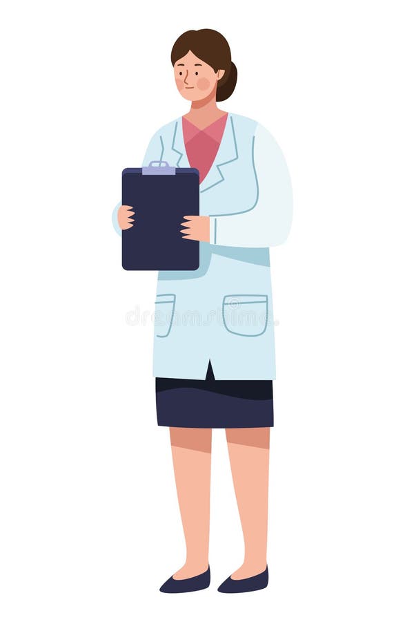 Female Doctor with Checklist Stock Vector - Illustration of clinic ...
