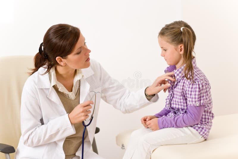 Female Doctor Examining Child Stock Image - Image of girl, expertise ...