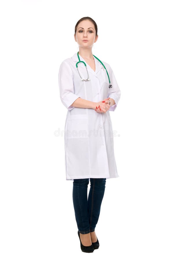 Female Doctor Full Length Portrait Stock Image - Image of standing ...