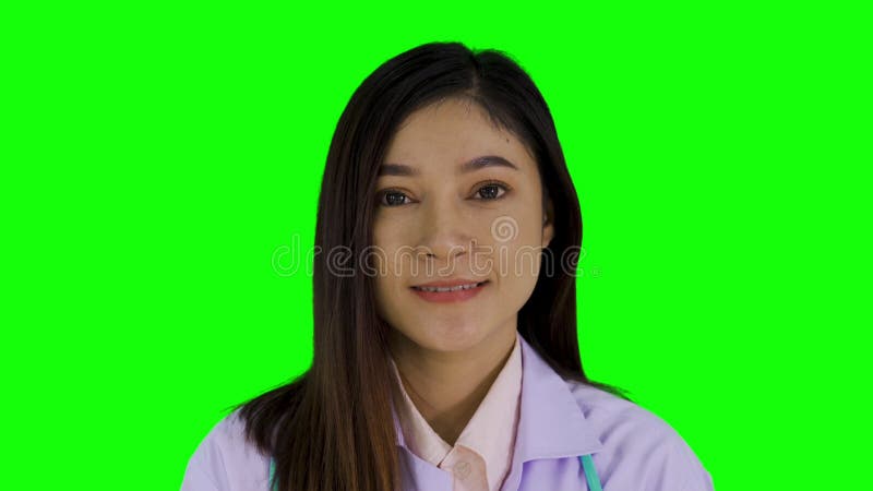 Female Doctor with Green Screen Background Stock Footage - Video of ...
