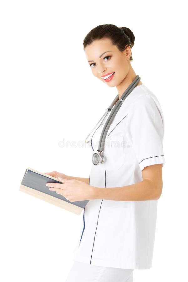 Female Doctor with Her Notebook Stock Photo - Image of healthcare ...