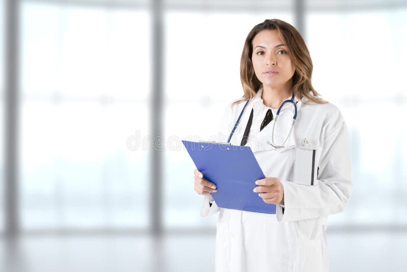Female Doctor Holding Sign stock photo. Image of health - 79397604