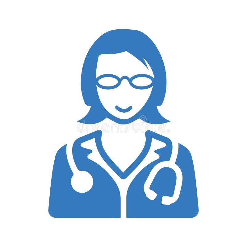 Female Doctor Icon / Blue Vector Graphics Stock Vector - Illustration ...
