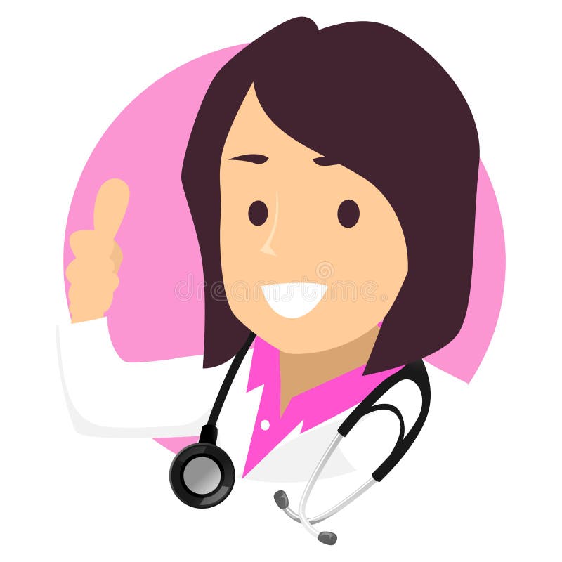 Female Doctor Icon Doing Ok Hand Sign Stock Vector - Illustration of ...
