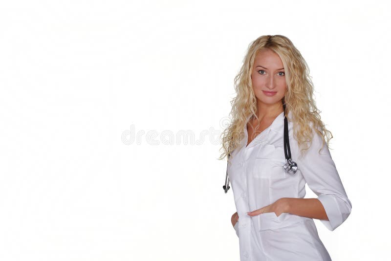 Female Doctor Isolated on White Stock Image - Image of isolated, heart ...