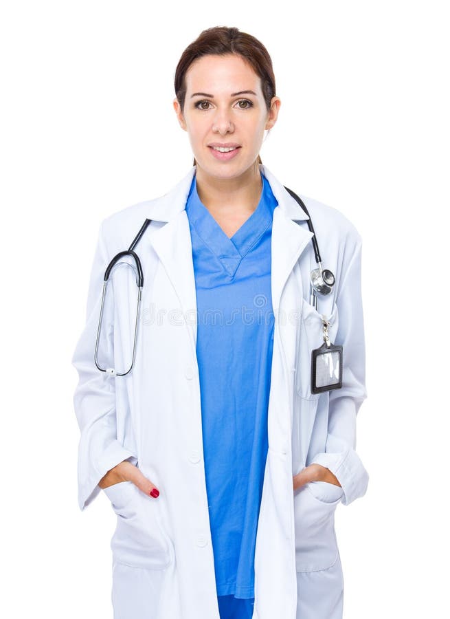 Female doctor stock image. Image of brunette, female - 45365603