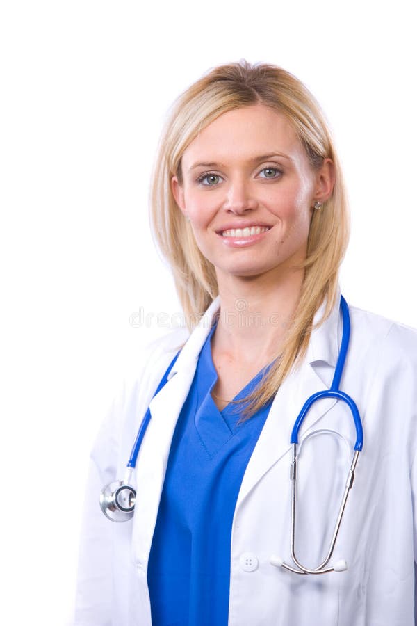 Female Doctor Isolated On White Stock Image - Image of female, hospital ...