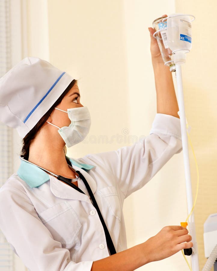 Female Doctor with Iv Drip. Stock Image - Image of hospital, doctor ...