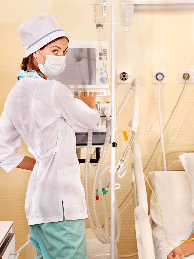 Female Doctor with Iv Drip. Stock Image - Image of dropper, hospital ...