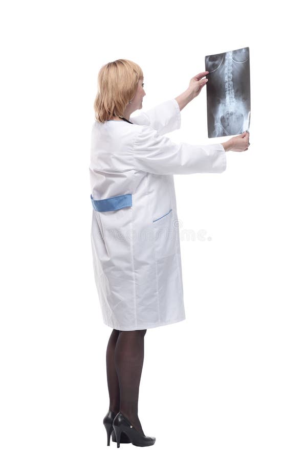 Female Doctor Looking at a Chest X-ray. Stock Image - Image of nurse ...