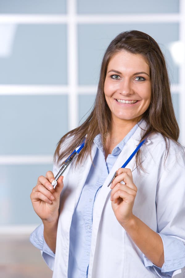 Female Doctor in a Modern Office Stock Photo - Image of female, nurse ...