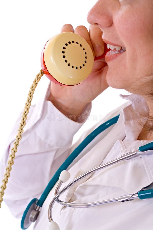 Female Doctor on the Phone - Closeup Stock Photo - Image of helpful ...