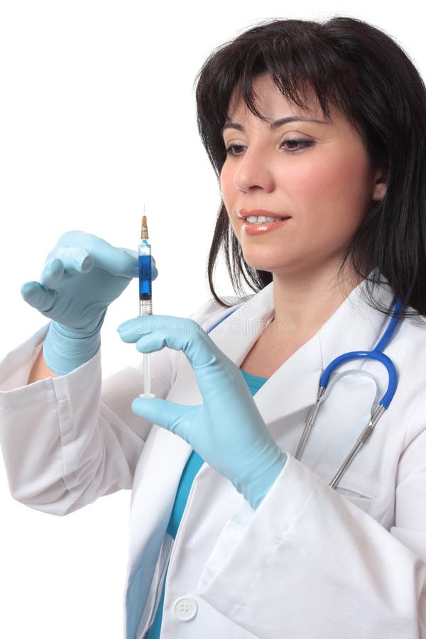 Female Doctor Preparing Syringe Stock Photo - Image of needle, drugs ...