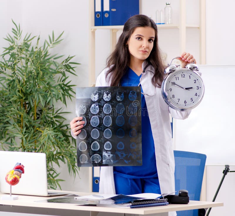Female Doctor Radiologist Working in the Clinic Stock Image - Image of ...
