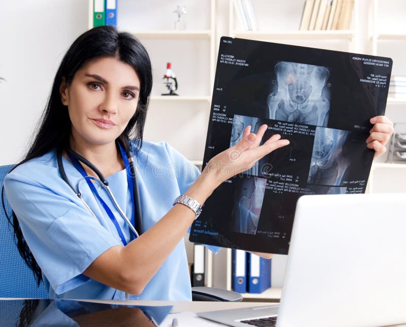 Female Doctor Radiologist Working in the Clinic Stock Photo - Image of ...