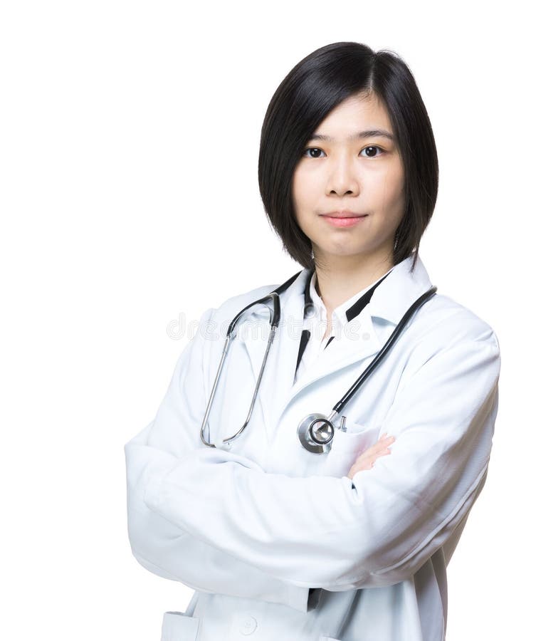 Female doctor smiling stock image. Image of robe, studio - 40941705