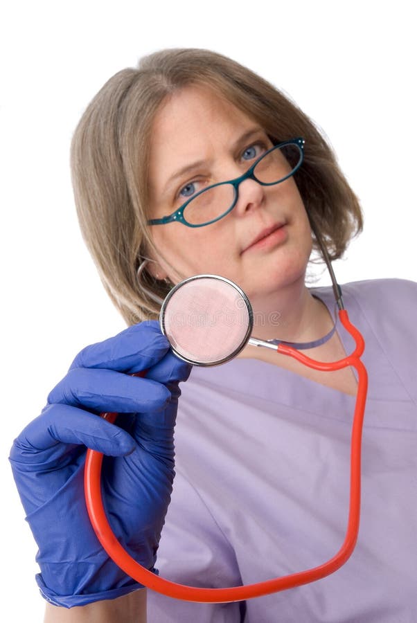 Female Doctor with Stethescope Stock Image - Image of examine, medical ...