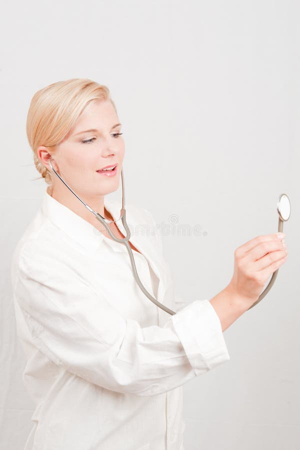 Female Doctor with a Stethoscope Stock Image - Image of happy ...