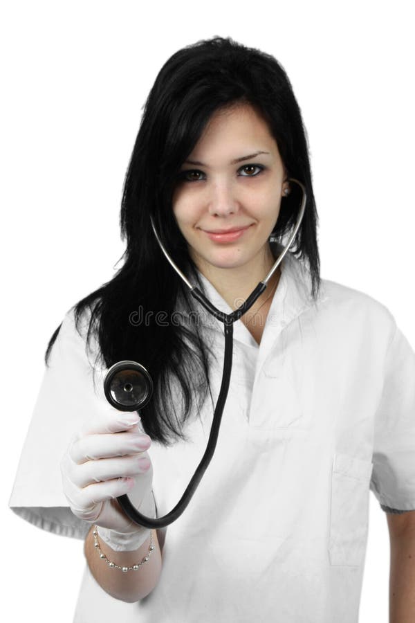 Female Doctor with Stethoscope Stock Photo - Image of attitude, nurse ...