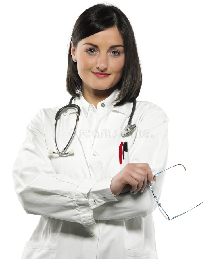 Female Doctor with Stethoscope Stock Photo - Image of elderly, portrait ...