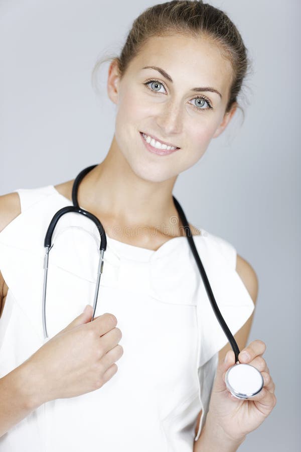 Female Doctor with Stethoscope Stock Image - Image of medical, work: 39397749
