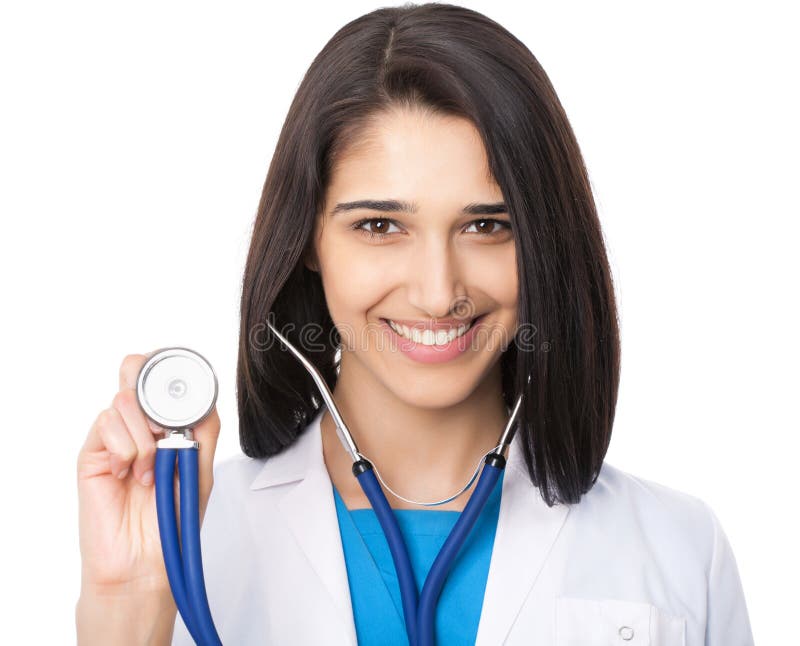 Female Doctor with Stethoscope Stock Image - Image of isolated ...