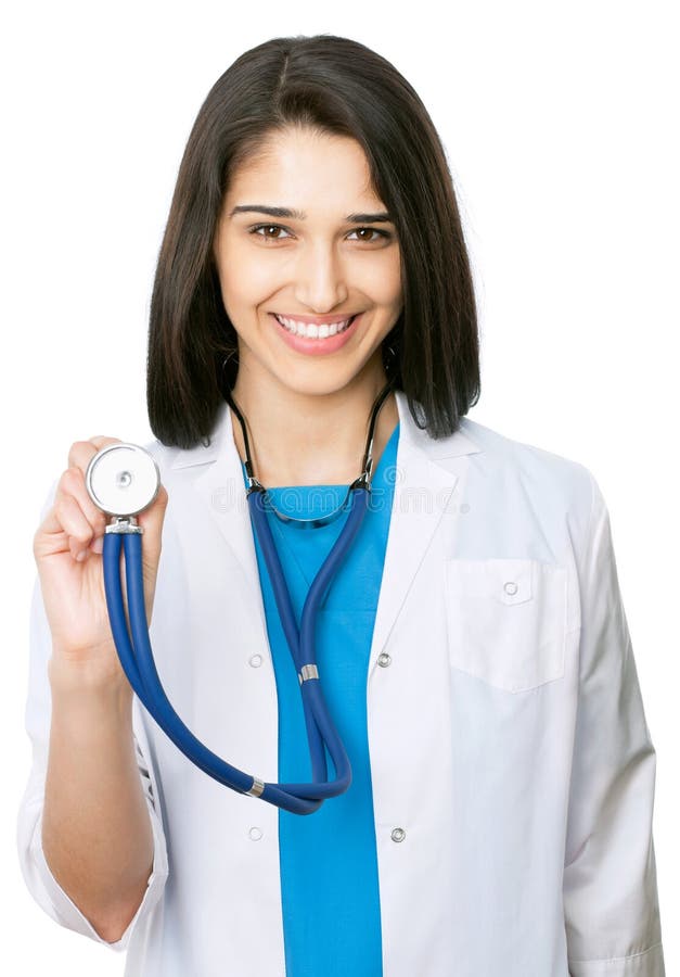 Female Doctor with Stethoscope Stock Image - Image of hair, human: 42464349