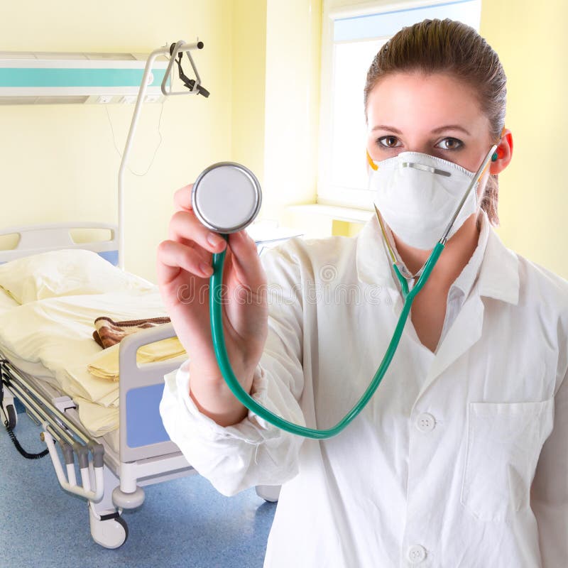 Female Doctor with Stethoscope Stock Image - Image of hospital, nursing ...