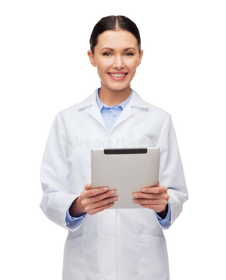 Female Doctor without Stethoscope and Tablet Pc Stock Image - Image of ...
