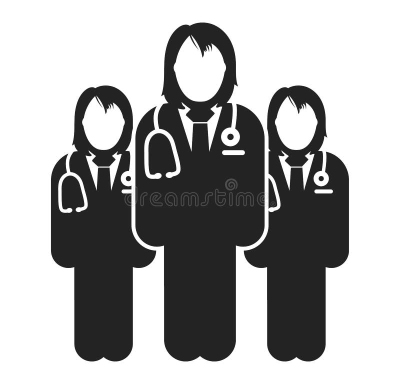 Female Doctor Team Icon. stock vector. Illustration of icon - 225048805