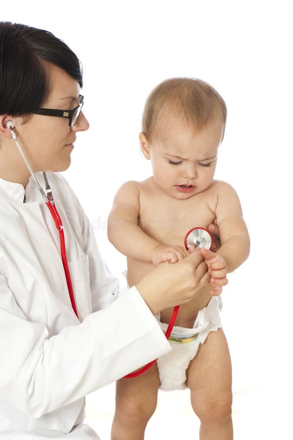 Female doctor with toddler stock photo. Image of person - 27426732